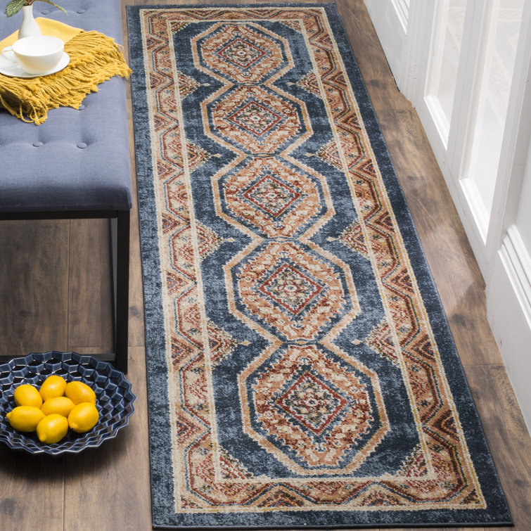 World Menagerie Sakina Royal Blue/Rust Rug & Reviews | Wayfair.co.uk