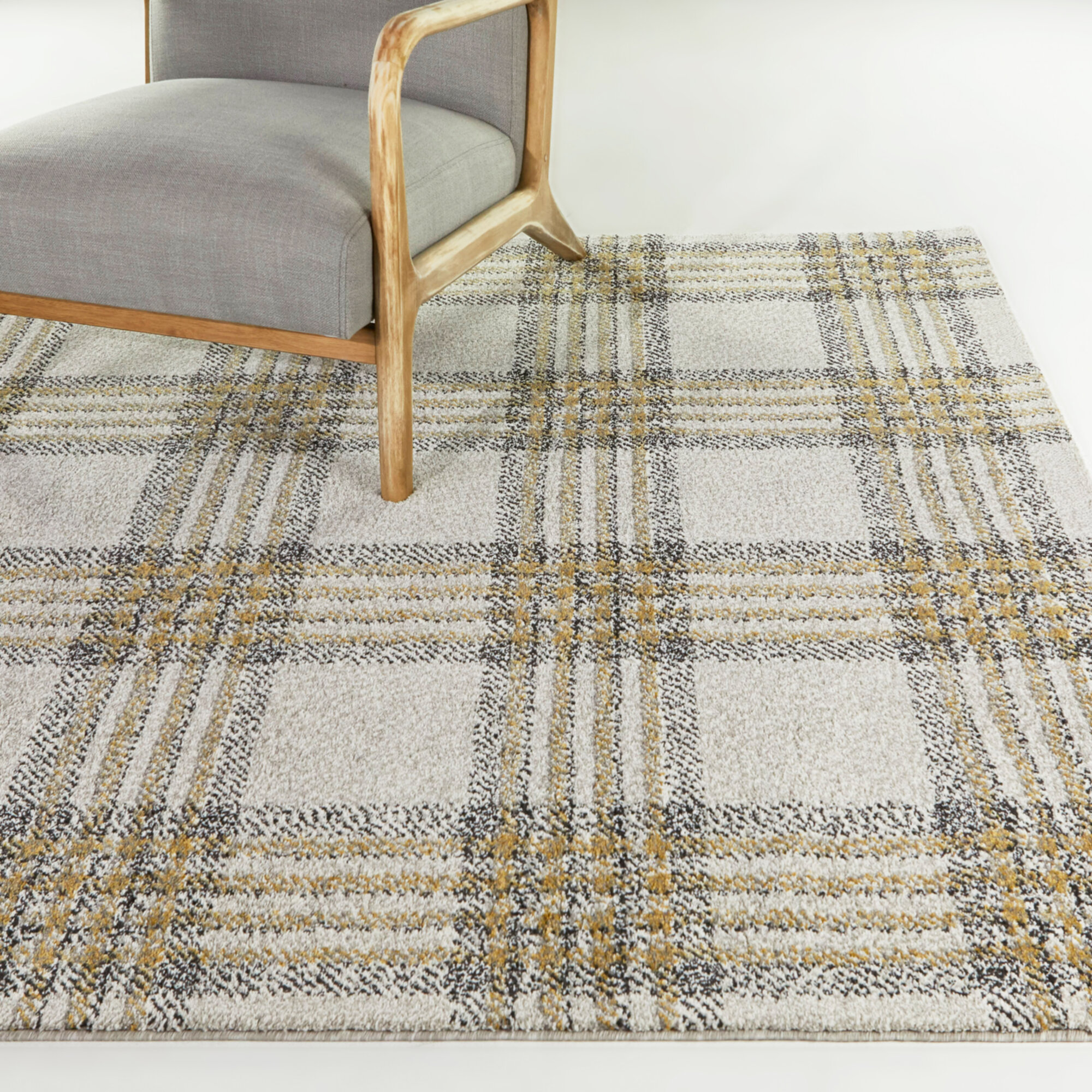 Gracie Oaks Monte Gold Classic Plaid Area Rug & Reviews | Wayfair