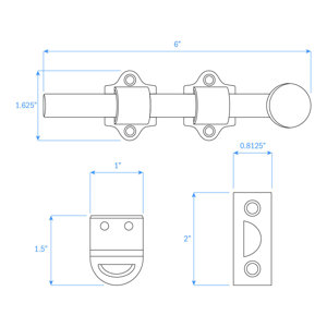 Nuk3y Heavy Duty Solid Brass Dutch Door Bolt | Wayfair