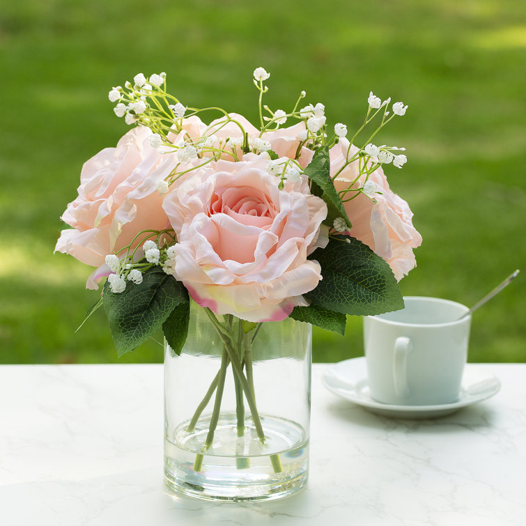 Primrue Silk Roses in Vase | Wayfair