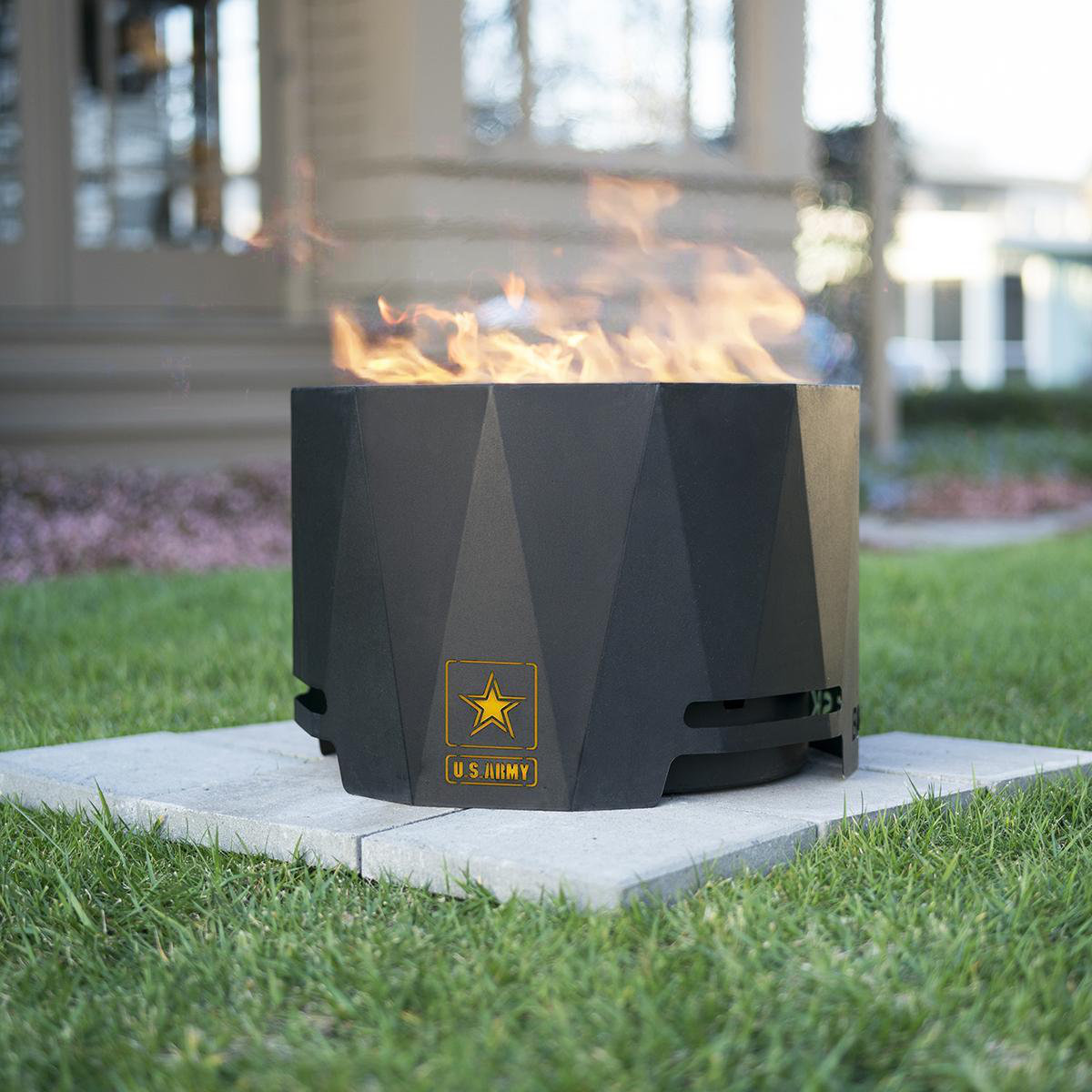 Blue Sky Outdoor Living Army Peak Patio Steel Wood Burning Fire Pit ...