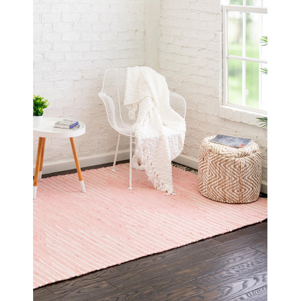 Laurel Foundry Modern Farmhouse Handmade Hand Loomed Cotton Pink/White ...