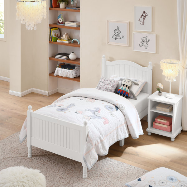 Rosalind Wheeler Wooden Twin Bed Frame with Headboard & Footboard ...