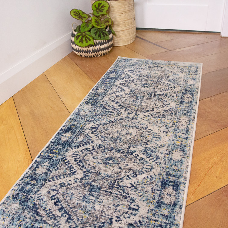 Mistana Breunig Aztec Navy Blue/Cream Rug & Reviews | Wayfair.ie