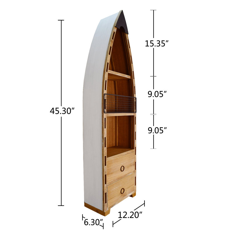 AttractionDesignHome Wooden Boat Decor With Shelf Drawer Hanging Wall ...