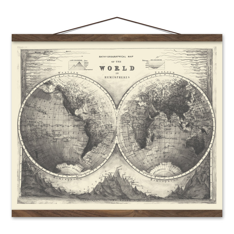 17 Stories Vintage Rustic Map - Unframed Graphic Art on Canvas | Wayfair