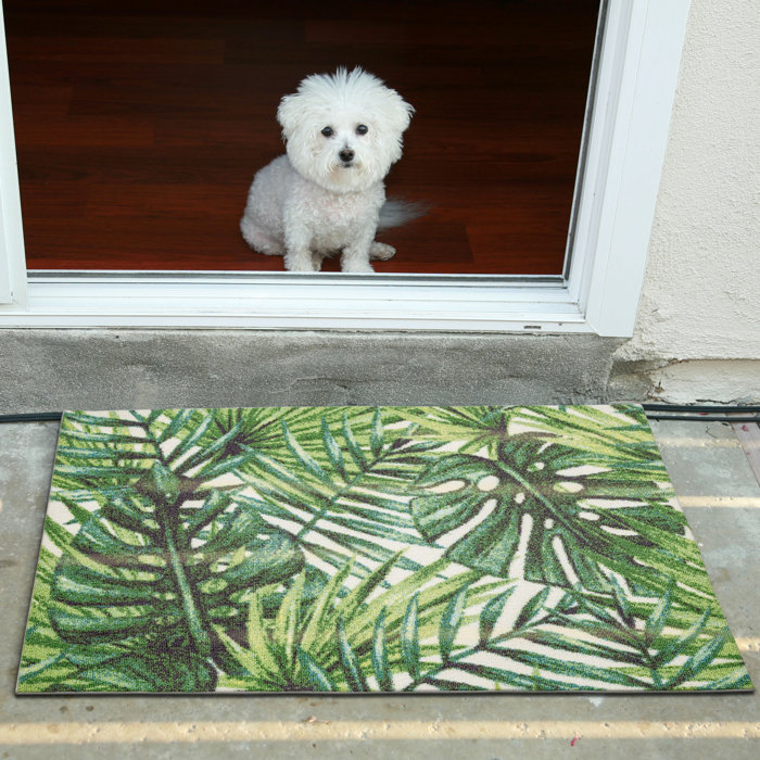 DECOMALL SUNSHINE Tropical Plants Outdoor Rugs Green | Wayfair