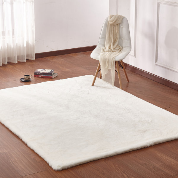 Mercer41 Loesch Faux Fur White Rug & Reviews | Wayfair