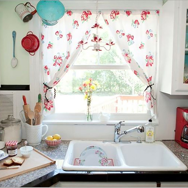 Evideco Café Rod Adjustable Flat Sash Curtain Single Rod & Reviews ...