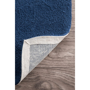 Highland Dunes Burchell Handmade Hand Hooked Navy Indoor/Outdoor Rug ...