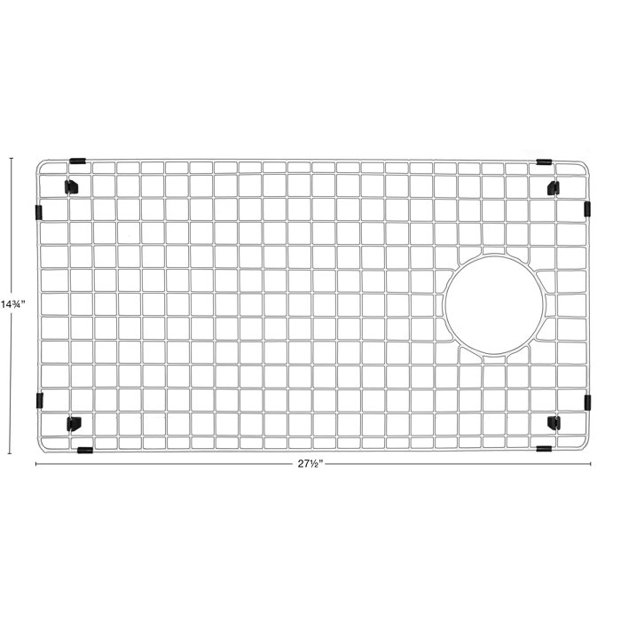 Karran 27-1/2 In. X 14-3/4 In. Stainless Steel Bottom Grid Fits Qt-670 ...