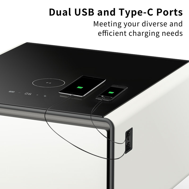 Livtab Smart End Table with Fridge and Built-In Outlets & Reviews | Wayfair