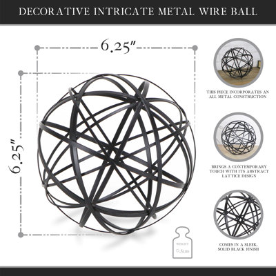 Wrought Studio Mandy Decorative Intricate Wire Ball Sculpture & Reviews ...
