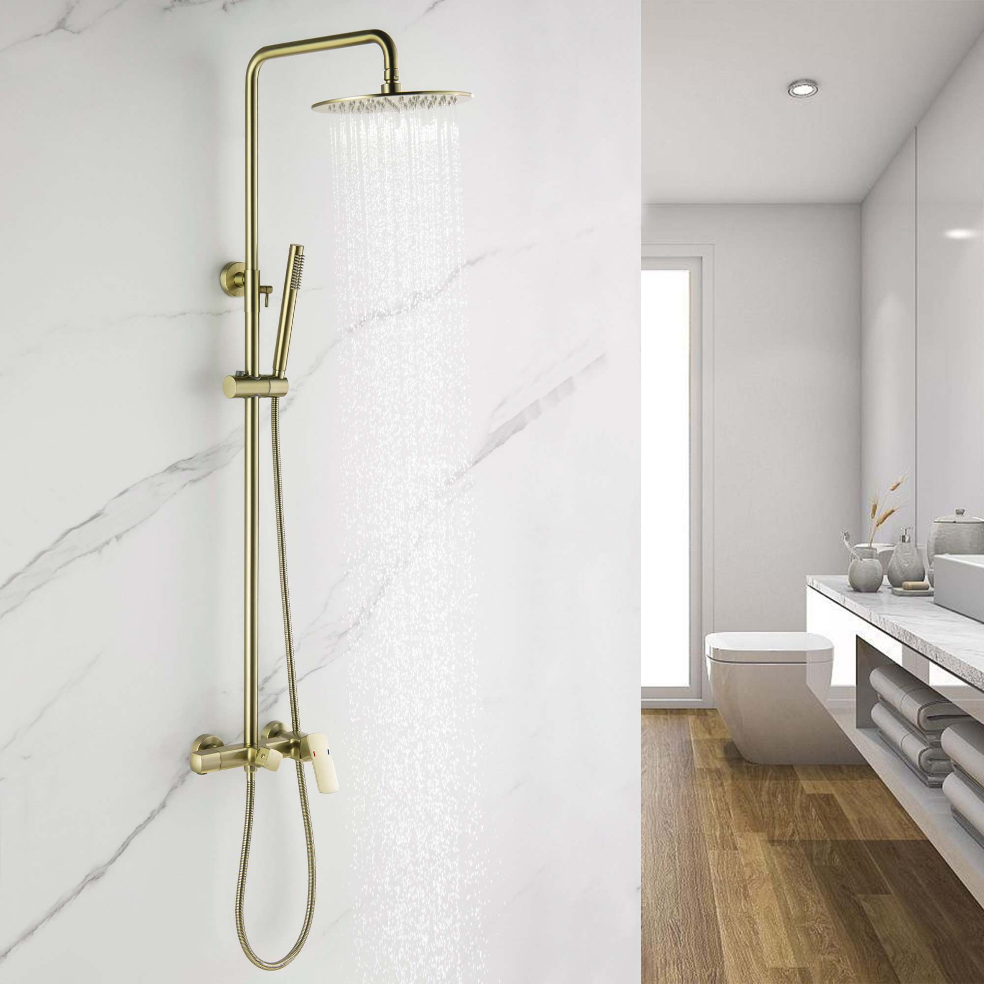 Homein Luxury Complete Shower System With Rough-In Valve | Wayfair