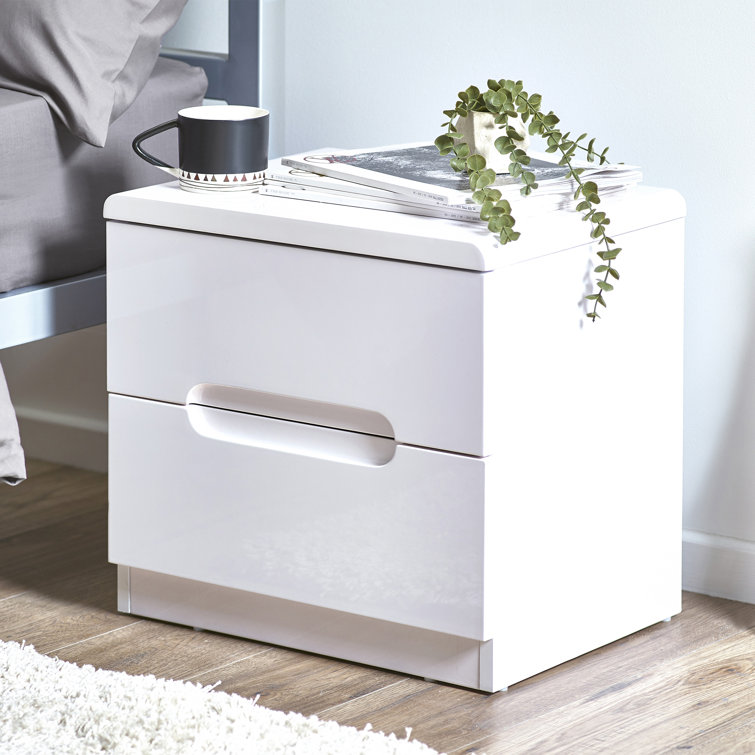 Ivy Bronx Mulak 2 Drawer Bedside Table & Reviews | Wayfair.co.uk