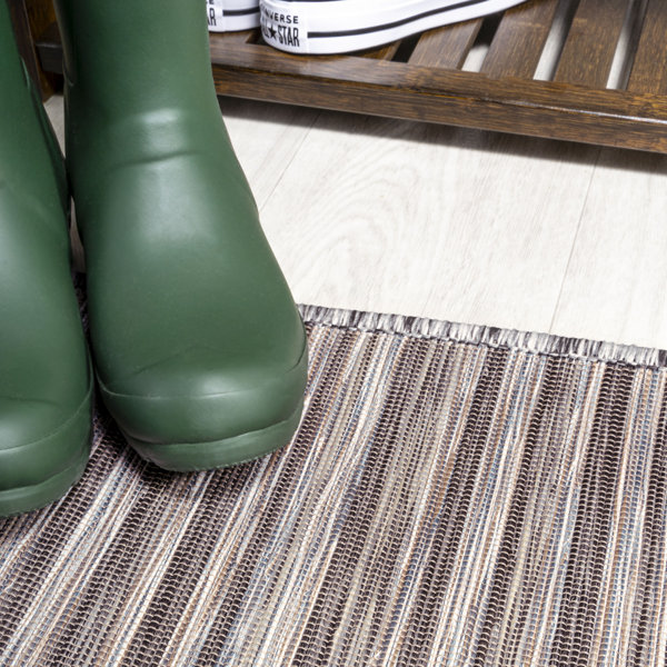 Longshore Tides Amold Dary Gray Indoor/Outdoor Rug | Wayfair