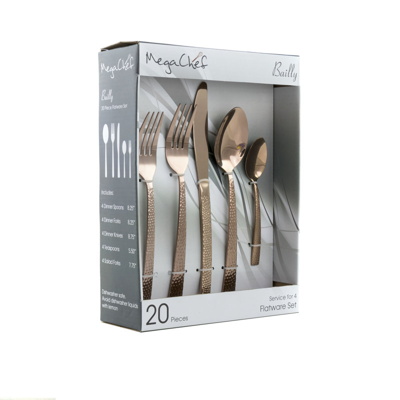 Mega Chef Stainless Steel Flatware Set - Service for 4 & Reviews | Wayfair