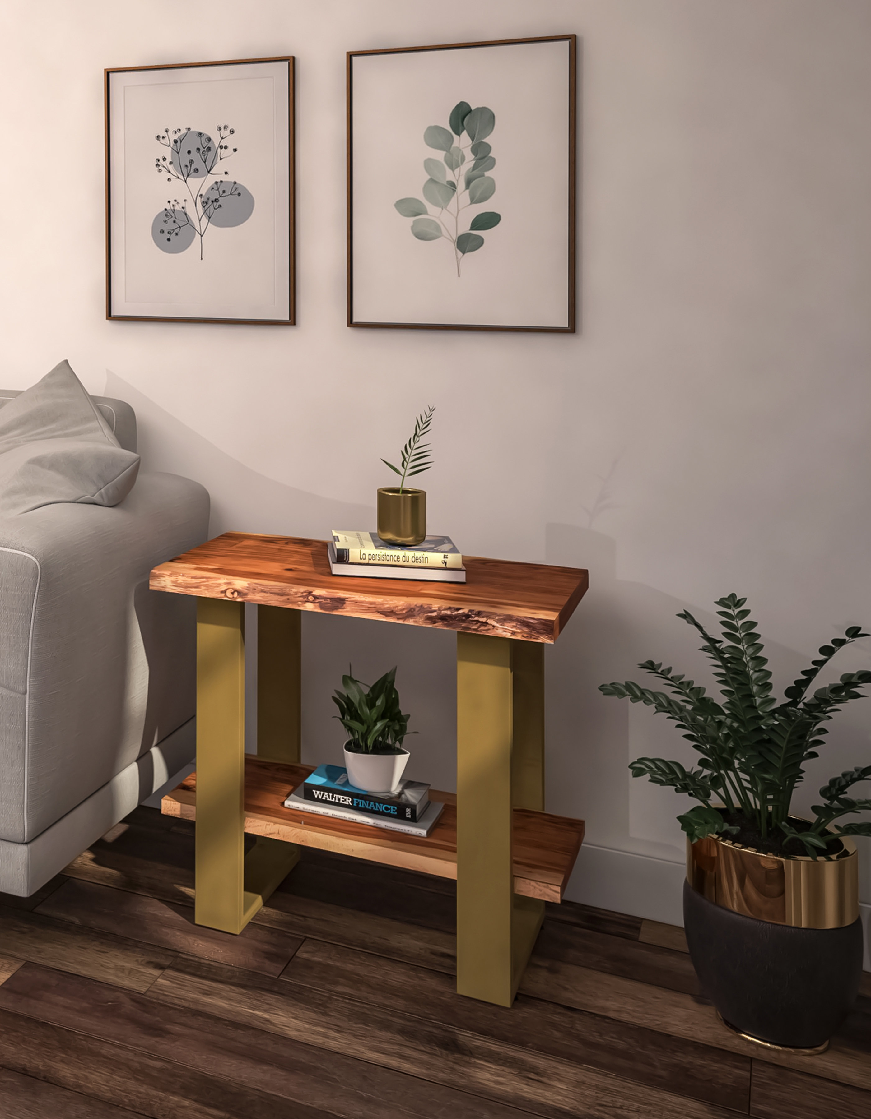 Ivy Bronx Setser 28'' Tall Solid Wood Sled End Table | Wayfair