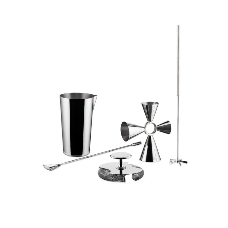 Alessi Set Composed Of: Mixing Glass, "Quadri Combo Jigger", Double Bar ...