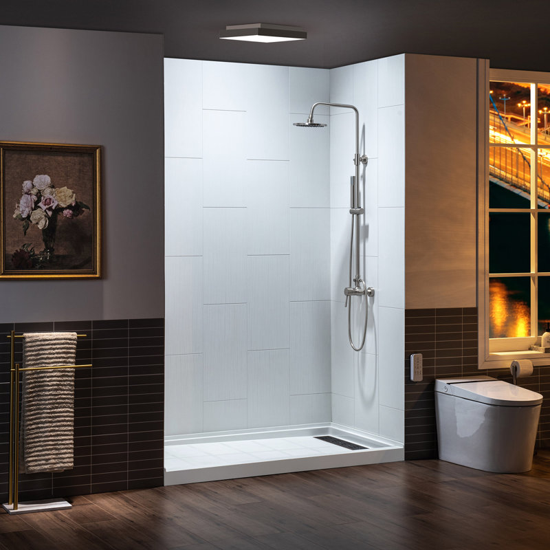 WoodBridge Three Panel Shower Wall & Reviews | Wayfair