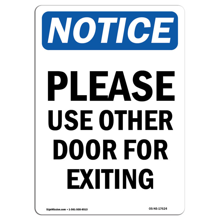 SignMission Please Use Other Door For Exiting Sign | Wayfair