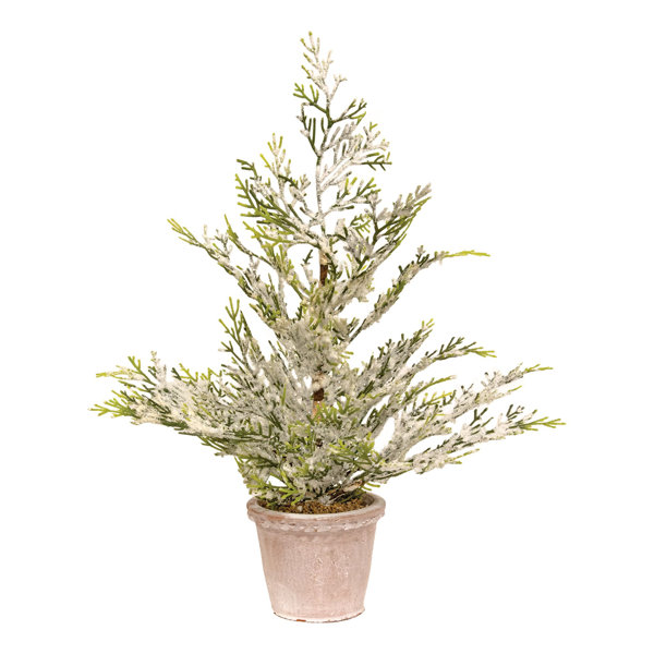 Primrue 20'' Faux Juniper Tree in Earthenware Pot | Wayfair