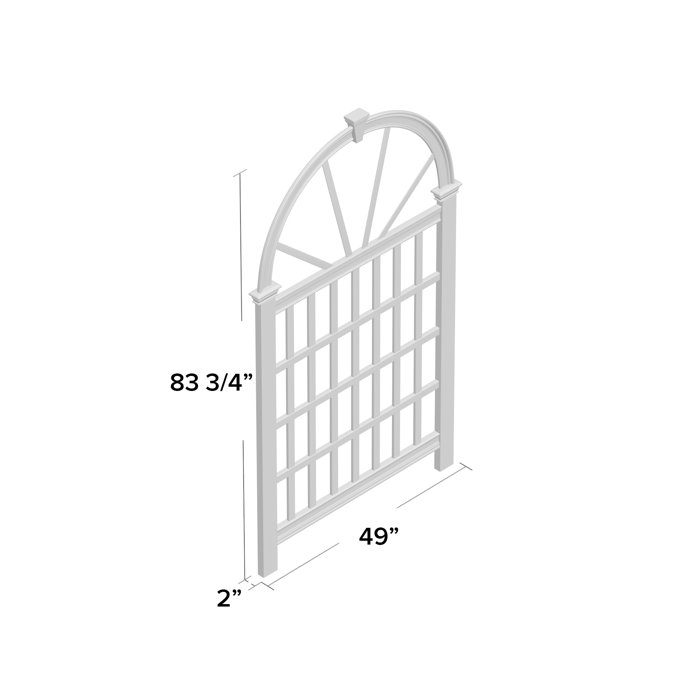 Charlton Home® Kerrimore 83.75'' H x 49'' W Vinyl Arched Trellis ...