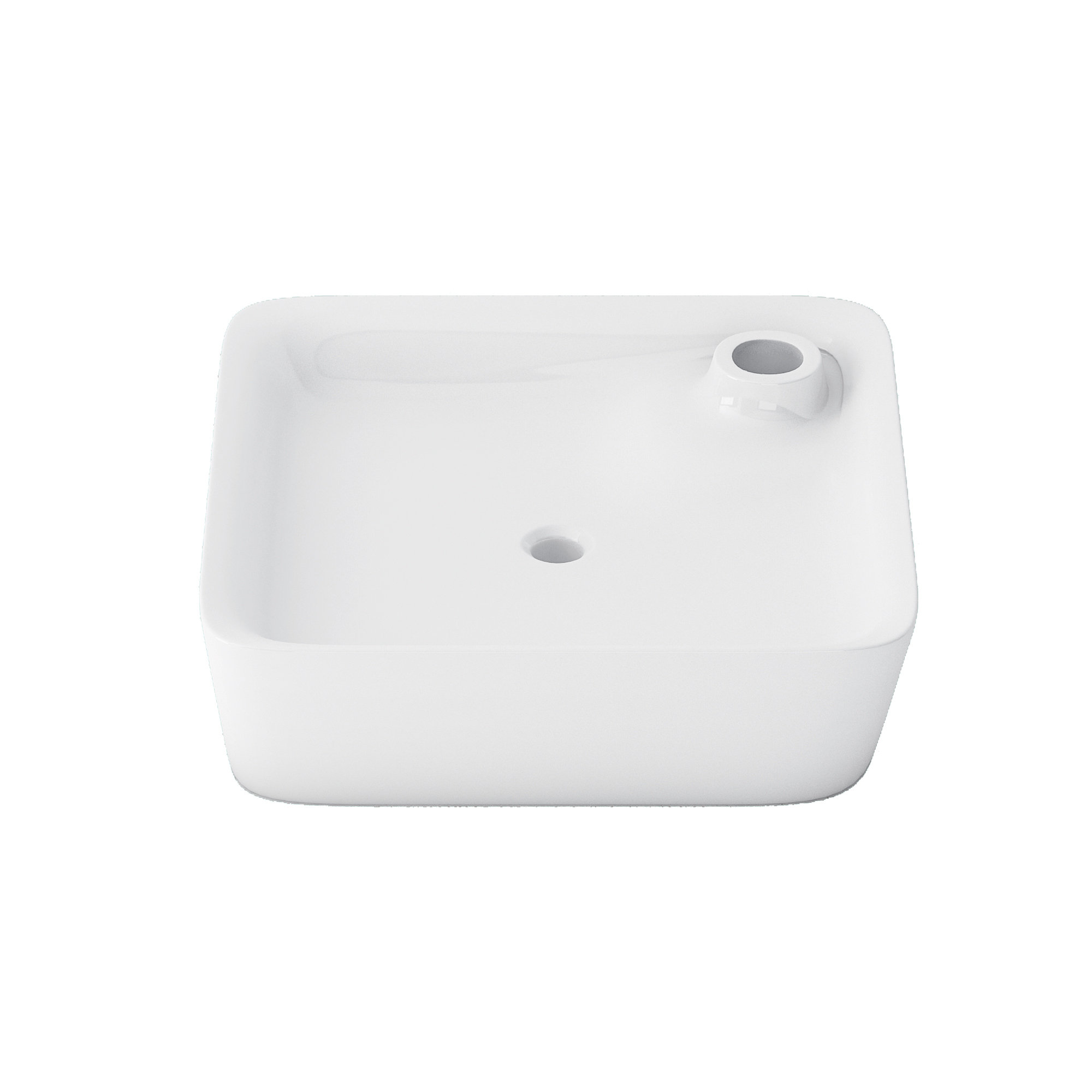 Altair 17'' White Ceramic Square Vessel Bathroom Sink with Overflow ...