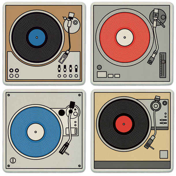 Ivy Bronx Turntables Square Coaster & Reviews | Wayfair