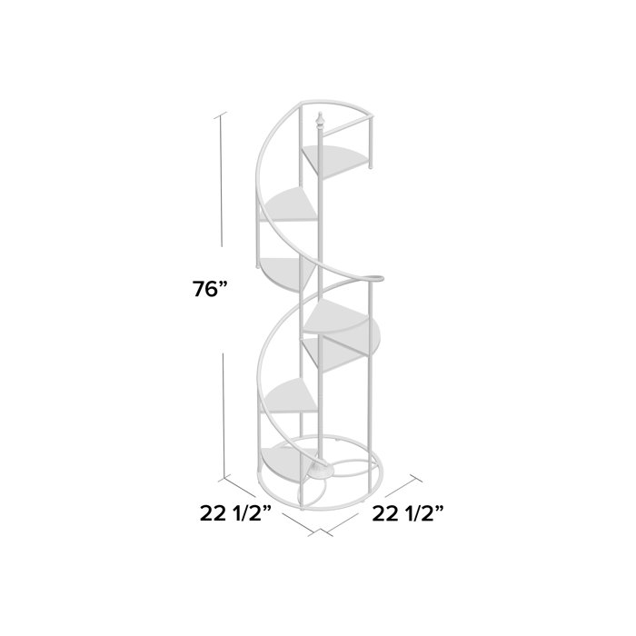 17 Stories Metal Spiral Staircase Geometric Bookcase & Reviews | Wayfair