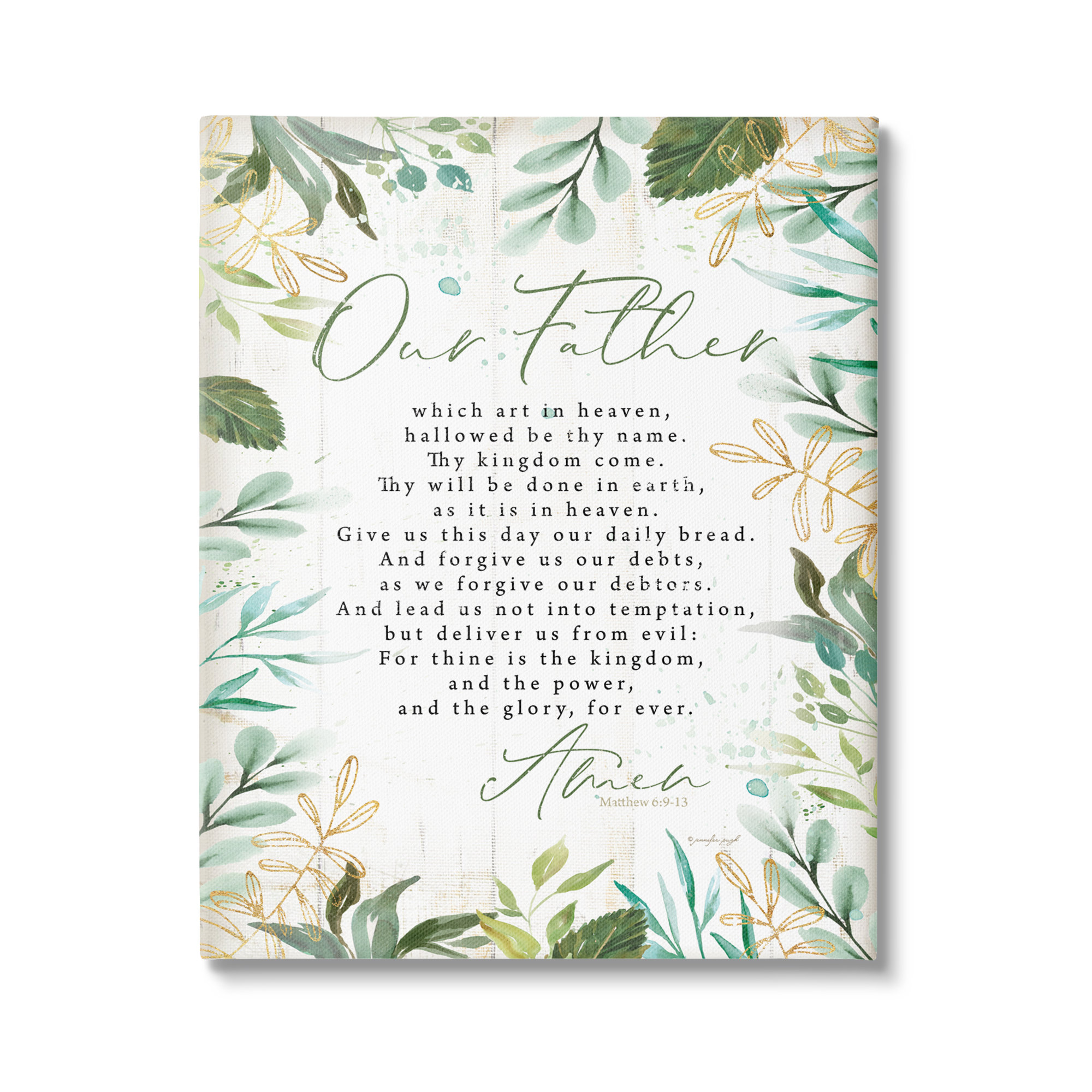 Stupell Industries Aw-392-Canvas Our Father Religious Prayer On Canvas ...