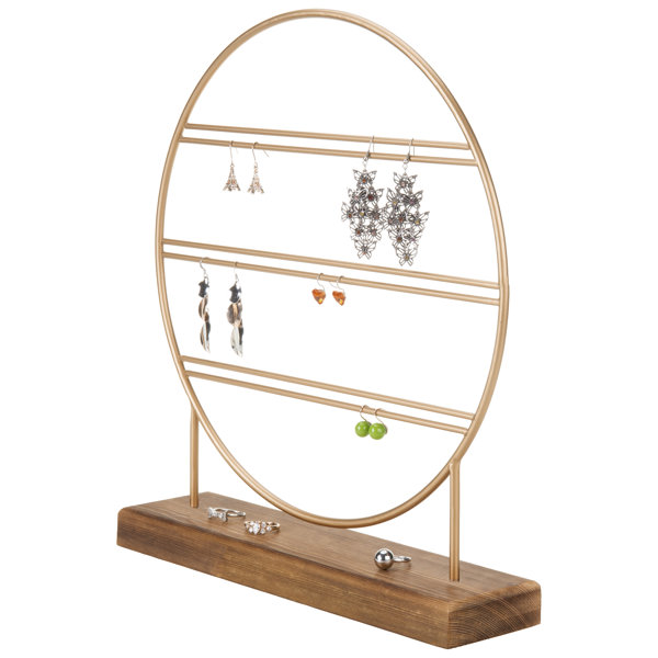MyGift Metal Round Jewelry Display Stand | Wayfair