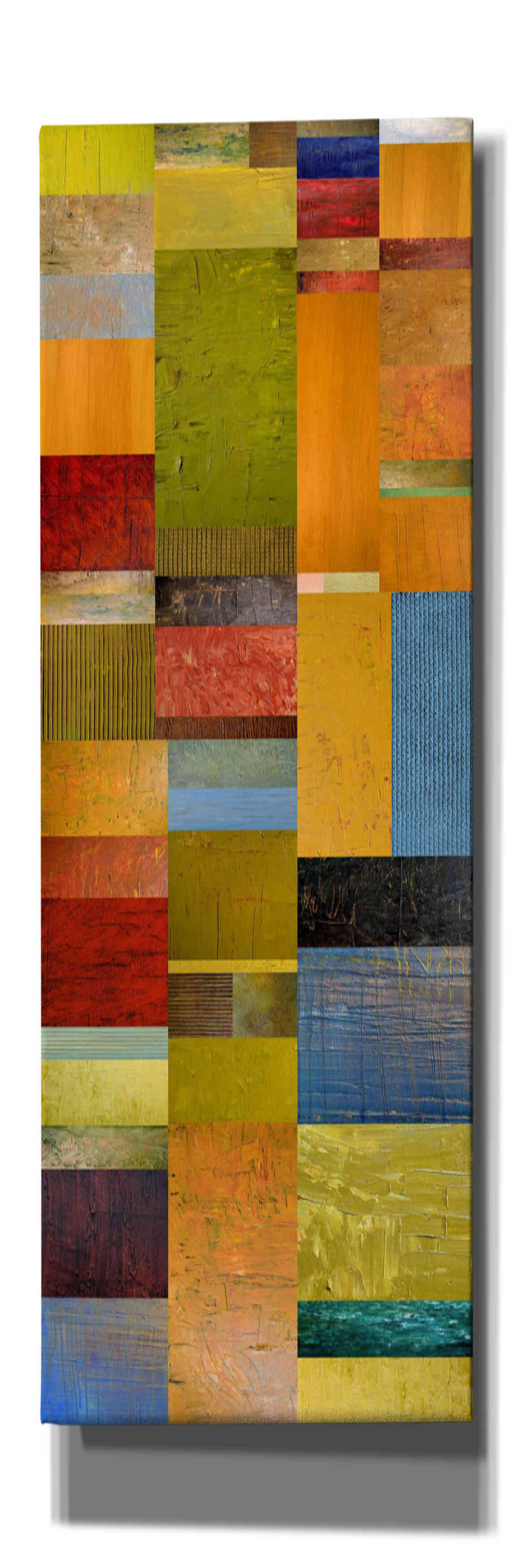 George Oliver Color Panels With Green Grass by - Wrapped Canvas ...