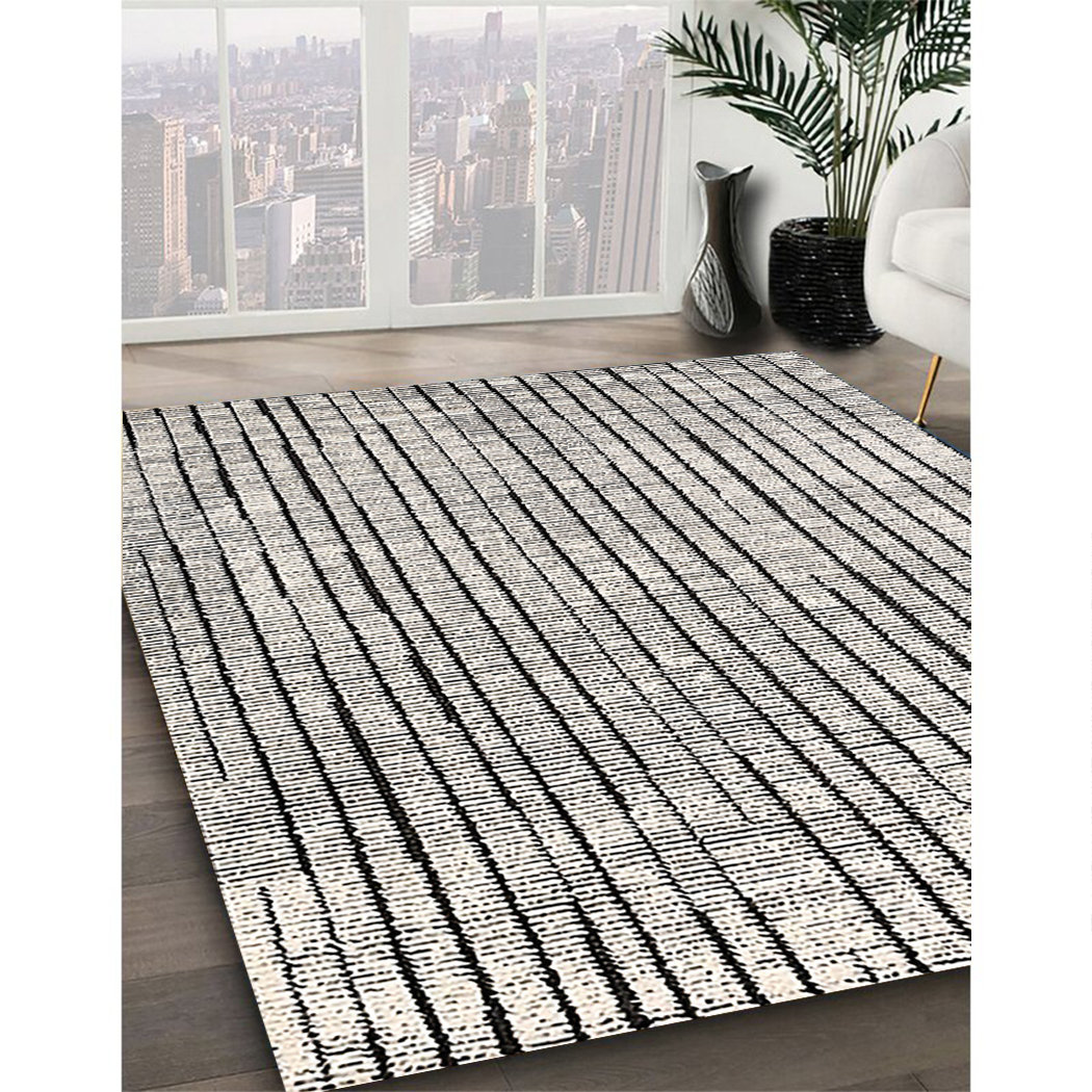 17 Stories Bordovice Beige/Black Rug | Wayfair