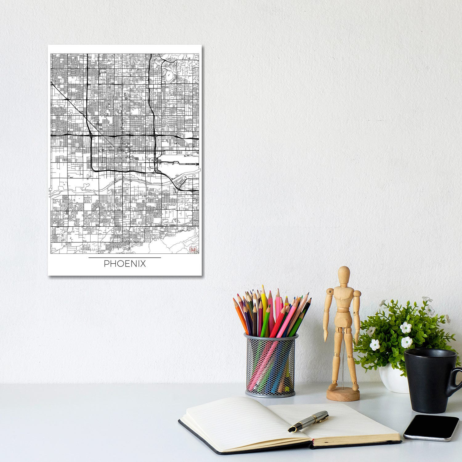 Borough Wharf Phoenix Minimal Urban Blueprint Map | Wayfair.co.uk