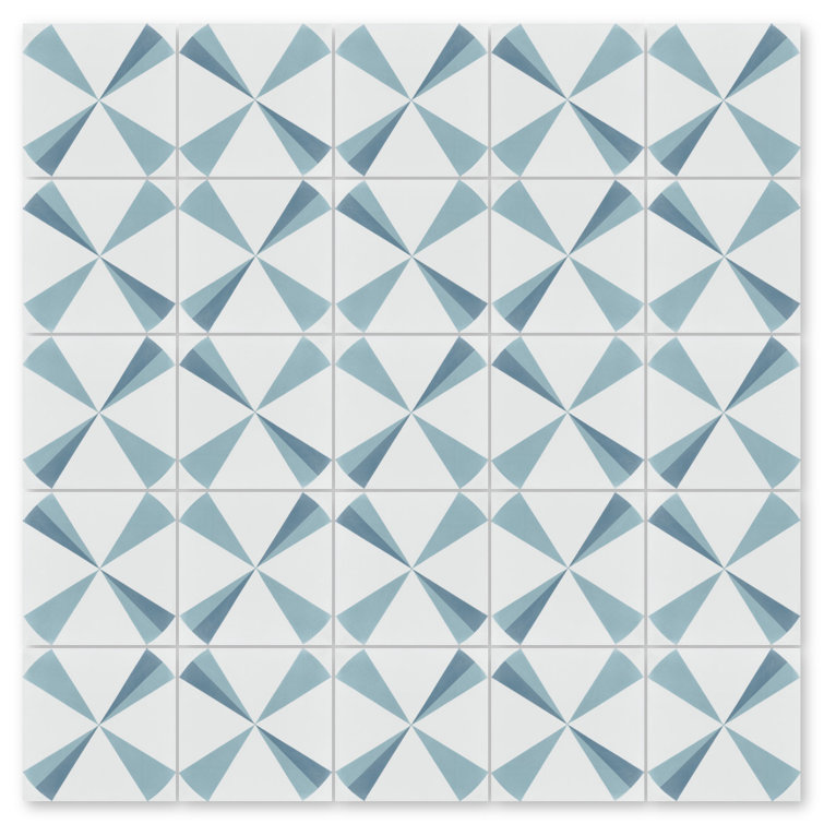 Villa Lagoon Tile Polaris 8" x 8" Cement Patterned Wall & Floor Tile ...