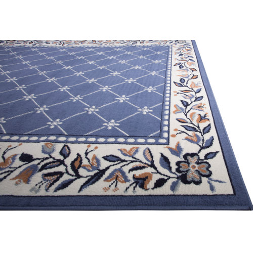 Charlton Home® Modena Performance Country Blue Rug & Reviews | Wayfair