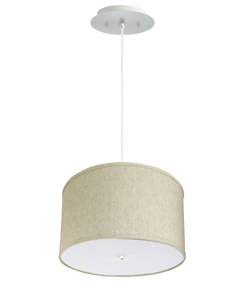Latitude Run® 18" W 2 Light Pendant Textured Oatmeal Shade With ...