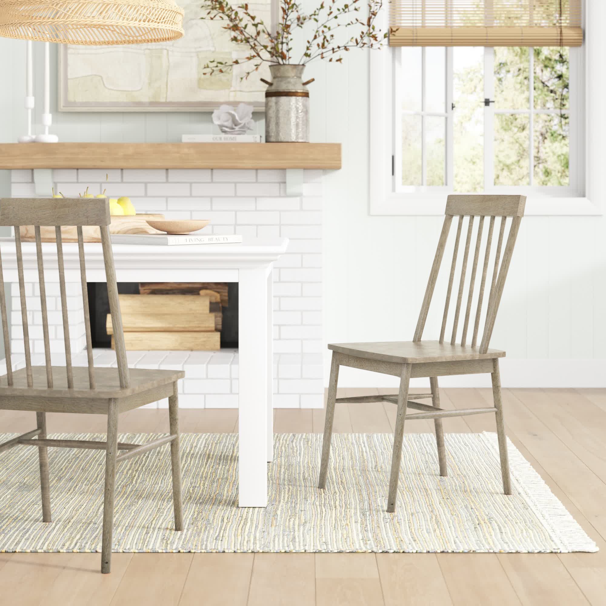 Sand & Stable Captiva Solid Wood Slat Back Side Chair & Reviews | Wayfair