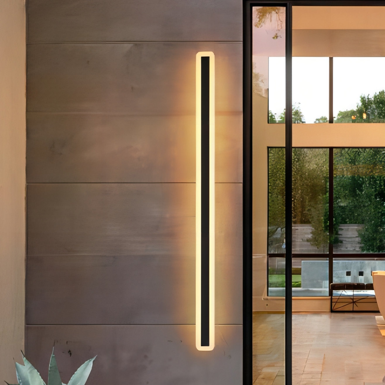 Ivy Bronx Barde Slender Sideway Outdoor Hardwired Bar Wall Sconce with ...