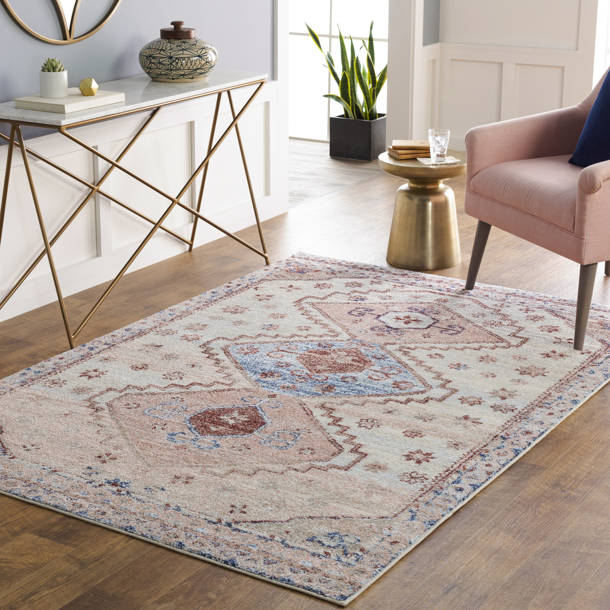 Lark Manor Caban Performance Sky Blue/Garnet Rug & Reviews | Wayfair