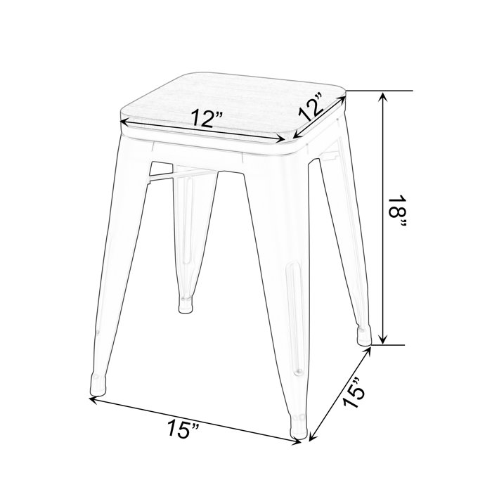 Williston Forge Avikrit Solid Wood 18" Short Stool | Wayfair