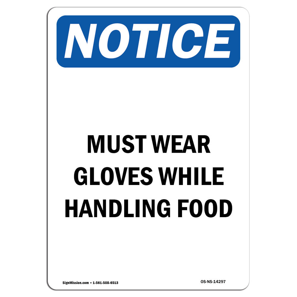 SignMission Must Wear Gloves While Handling Food Sign | Wayfair