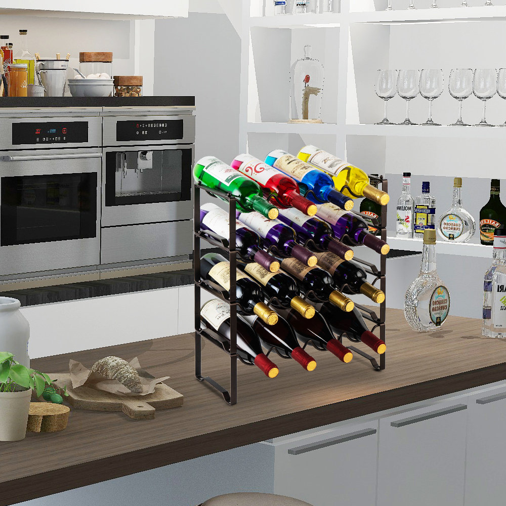 Rebrilliant Spofford 16 Bottle Tabletop Wine Bottle Rack in Bronze ...