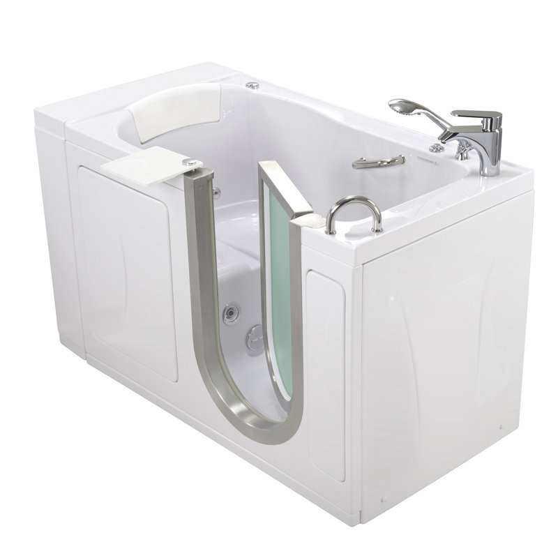 Ella Walk In Bath 52.25'' x 29.75'' Walk-in Whirlpool Acrylic Bathtub ...
