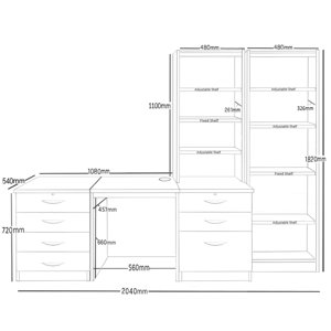 Ebern Designs Brelon 5 Piece Rectangular Computer Desk Office Set with ...