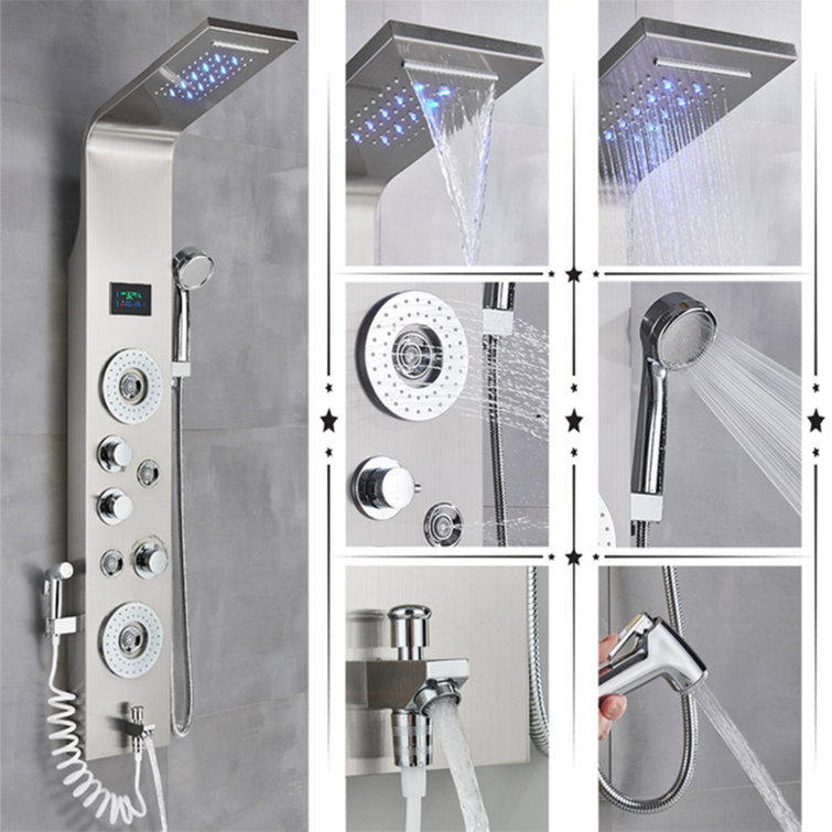 Belfry Bathroom Vieira Led Shower Tower Panel | Wayfair.co.uk