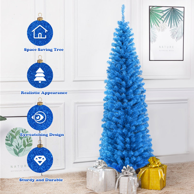 The Holiday Aisle® 6' Blue Artificial Christmas Tree & Reviews | Wayfair