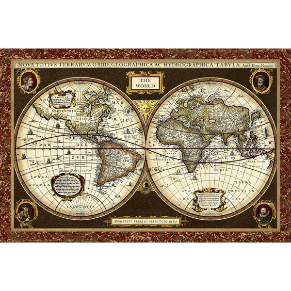 Bloomsbury Market Decorative World Map - Wrapped Canvas Graphic Art ...