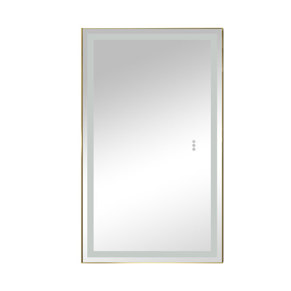 SMARTLET Rectangle LED Metal Wall Mirror | Wayfair